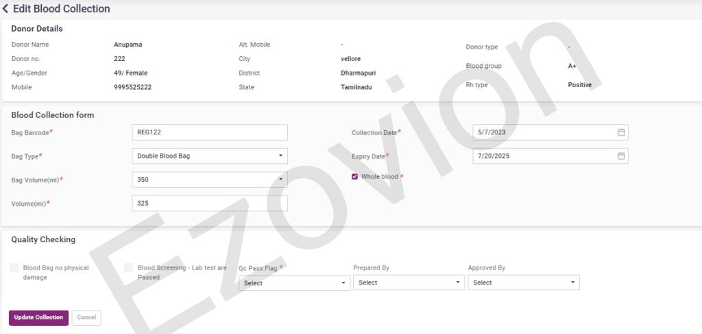 Blood Bank Management System | Ezovion Healthcare