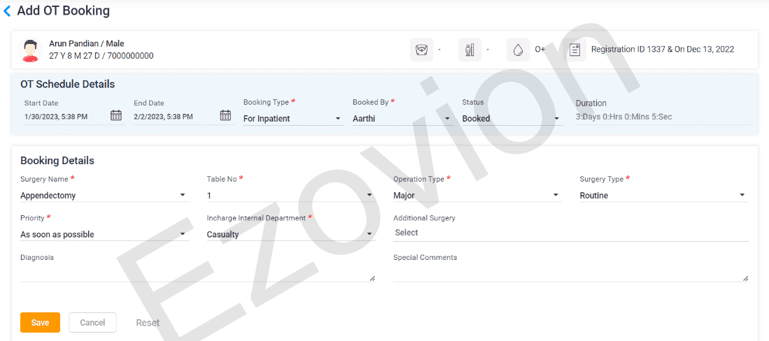 Operation Theatre- Ezovion