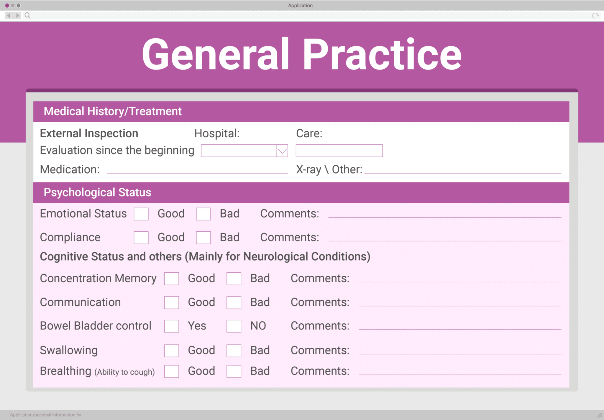 Clinical Assessment Form- Ezovion