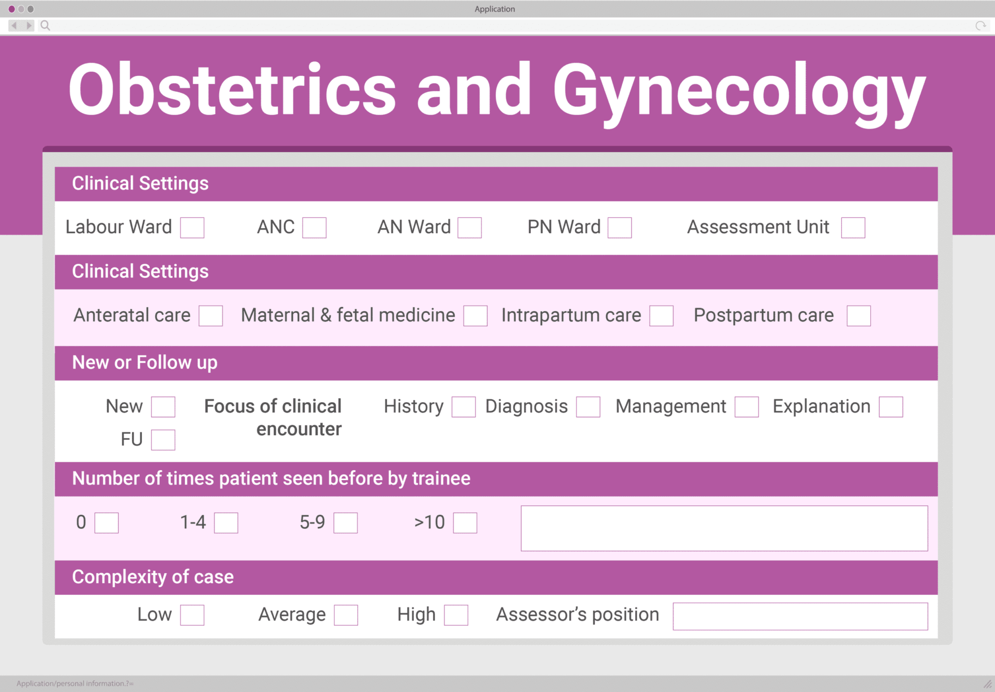 Clinical Assessment Form- Ezovion
